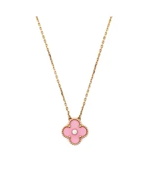 VAN CLEEF & ARPELS Vintage Alhambra Pendant Necklace - K Rose Gold