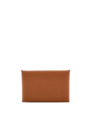 HERMES Calvi Duo Card Holder Epsom - Brown