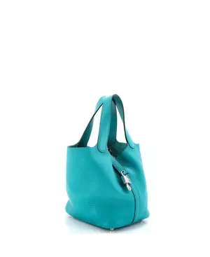 Hermès Pm Picotin Lock Bag Clemence - Blue