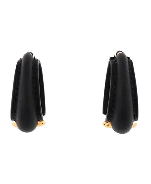 HERMES Large Epure Equestre Earrings Leather With Metal - Leather/silver Tone