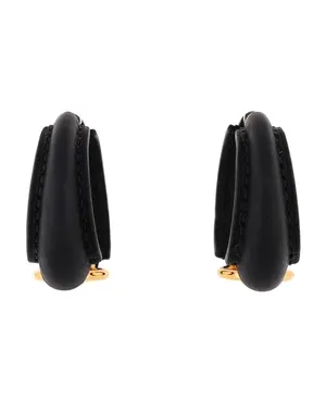 HERMES Large Epure Equestre Earrings Leather With Metal