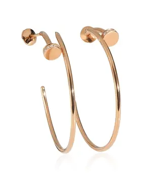 CARTIER 18k Juste Un Clou Hoop Earrings - Rose Gold
