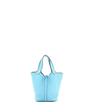 Hermès Pm Picotin Lock Bag Clemence - Blue