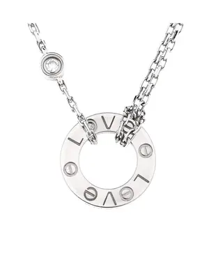 CARTIER Love Pendant Necklace With Diamonds - White