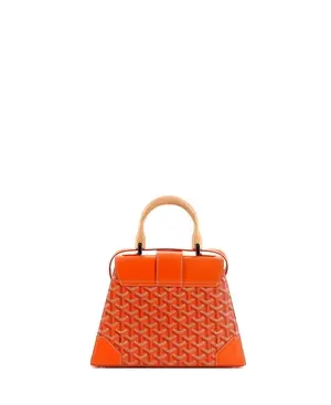 Goyard Pm Saigon Top Handle Bag Coated Canvas With Leather - Orange