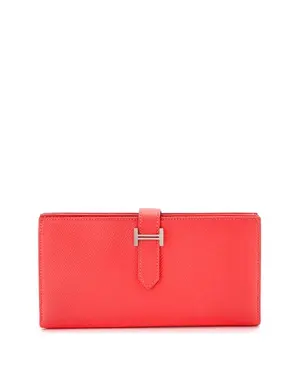 Hermès Long Bearn Wallet Epsom - Red