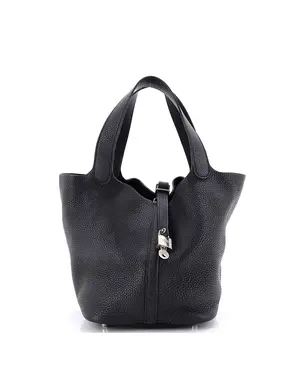 Hermès Mm Picotin Lock Bag Clemence - Black