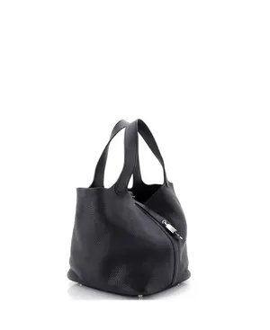Hermès Mm Picotin Lock Bag Clemence - Black