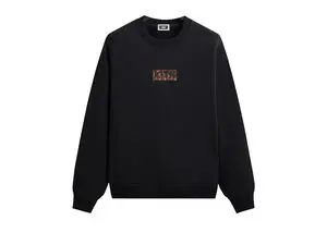 Kith Classic Logo Leopard Applique Nelson Crewneck Sweatshirt - Black