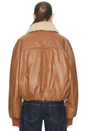 AEXAE Leather Bomber Jacket