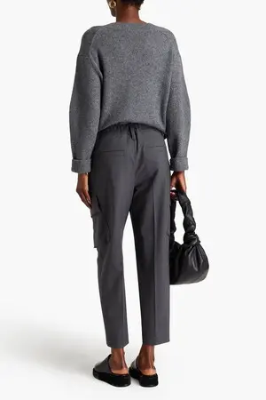 Brunello Cucinelli Cropped Wool-blend Crepe Cargo Pants