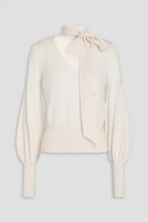 Zimmermann Pussy-bow Wool Sweater - Ecru