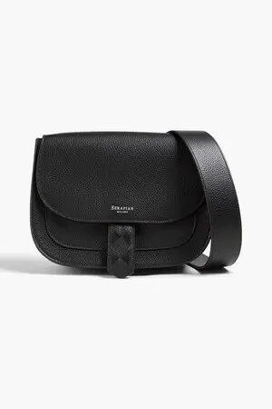 SERAPIAN Luna Pebbled-leather Crossbody Bag