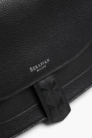 SERAPIAN Luna Pebbled-leather Crossbody Bag
