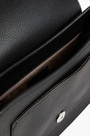 SERAPIAN Luna Pebbled-leather Crossbody Bag