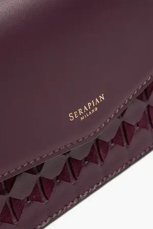SERAPIAN Mosaico Woven Clutch - Grape
