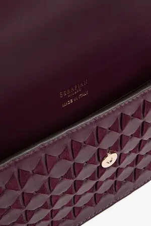 SERAPIAN Mosaico Woven Clutch - Grape
