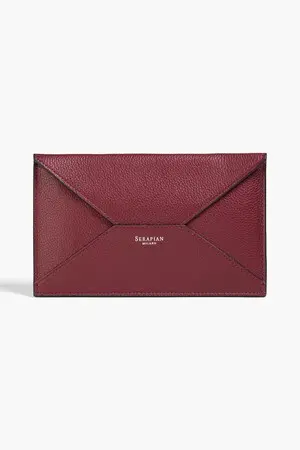 SERAPIAN Mask Envelope Pebbledleather Pouch Merlot