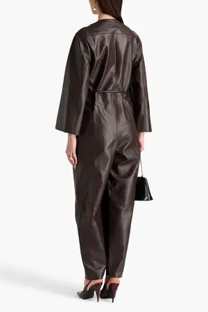 Zimmermann Pleated Leather Jumpsuit