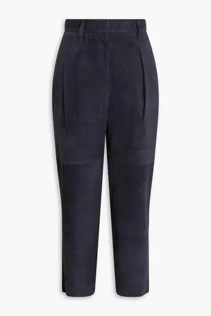 Brunello Cucinelli Suede Tapered Pants