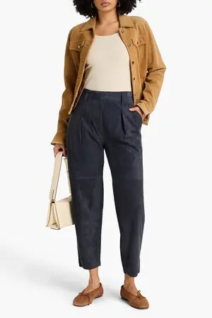 Brunello Cucinelli Suede Tapered Pants