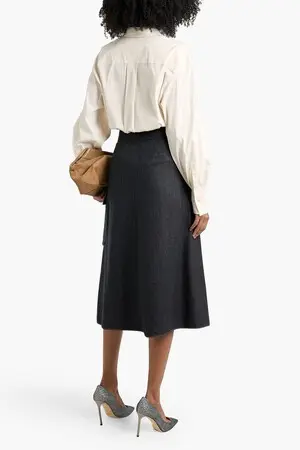 Brunello Cucinelli Wool-flannel Midi Wrap Skirt