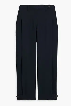 Brunello Cucinelli Grain De Poudre Wool Tapered Pants - Midnight Blue
