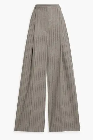 Brunello Cucinelli Striped Wool-flannel Wide-leg Pants