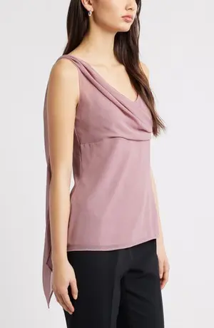 OPEN EDIT Drape Scarf Top - Purple Wistful