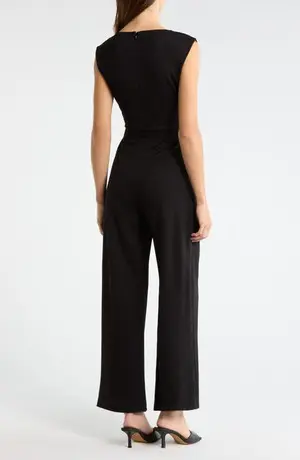 TAHARI ASL Buckle Detail Jumpsuit
