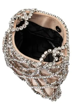 OLGA BERG Crystal Cage Top Handle Bag