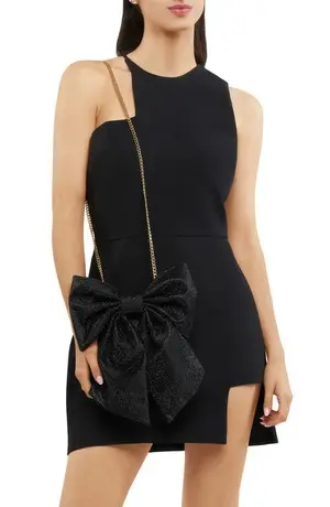 OLGA BERG Drew Crystal Bow Top Handle Bag