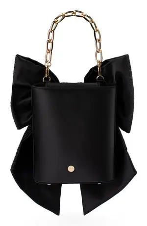 OLGA BERG Drew Crystal Bow Top Handle Bag