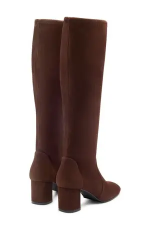 STUART WEITZMAN Lucie Knee High Block Heel Boots - Walnut