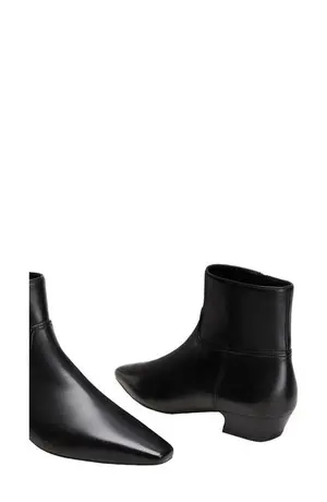 STUART WEITZMAN Stassi Zip Leather Booties - Black