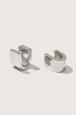 OTIUMBERG Sterling Square Huggie Earrings - Silver
