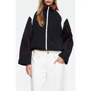 Lioness Shoreline Colorblock Windbreaker Jacket - Noir