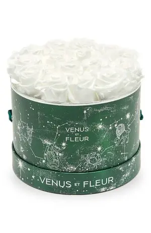 Venus Et Fleur Small Round Holiday Zodiac Eternity Roses® - White