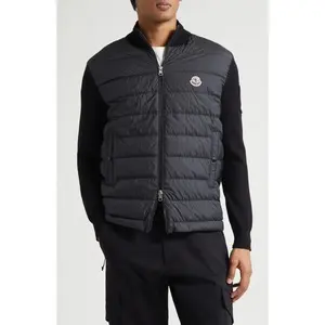 Moncler Padded Mixed Media Zip Cardigan