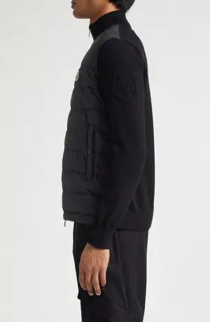 Moncler Padded Mixed Media Zip Cardigan