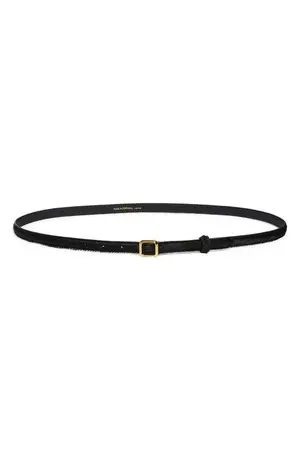 Lié Studio The Georgia Slim Suede Belt - Gold/black Calf Hair