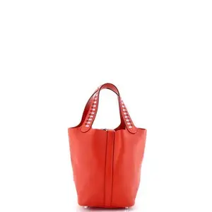 Hermès Picotin Lock Bag Tressage Epsom Pm - Red