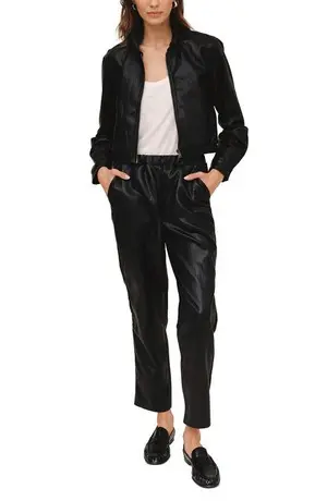 Bella Dahl Faux Leather Pull-on Pants - Black