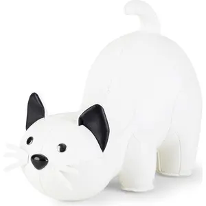 ZUNY Cat Faux Leather Bookend - White Black