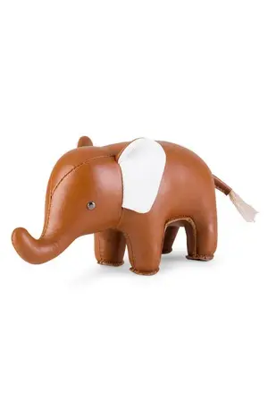 ZUNY Elephant Paperweight - Tan White
