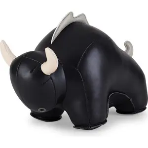 ZUNY Bull Buloo Faux Leather Bookend Black Wheat