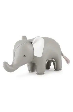 ZUNY Elephant Bookend - Gray White
