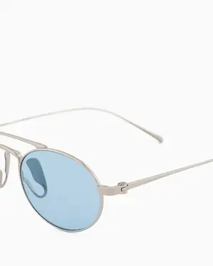 Giorgio Armani Oval Sunglasses - Silver