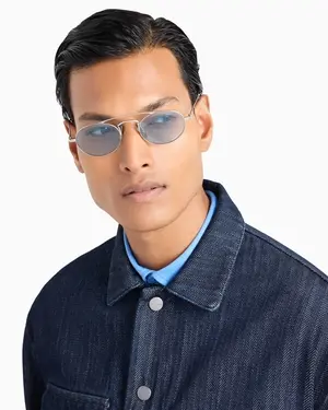 Giorgio Armani Oval Sunglasses - Silver