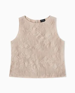 Giorgio Armani Micro Pleated Sleeveless Top